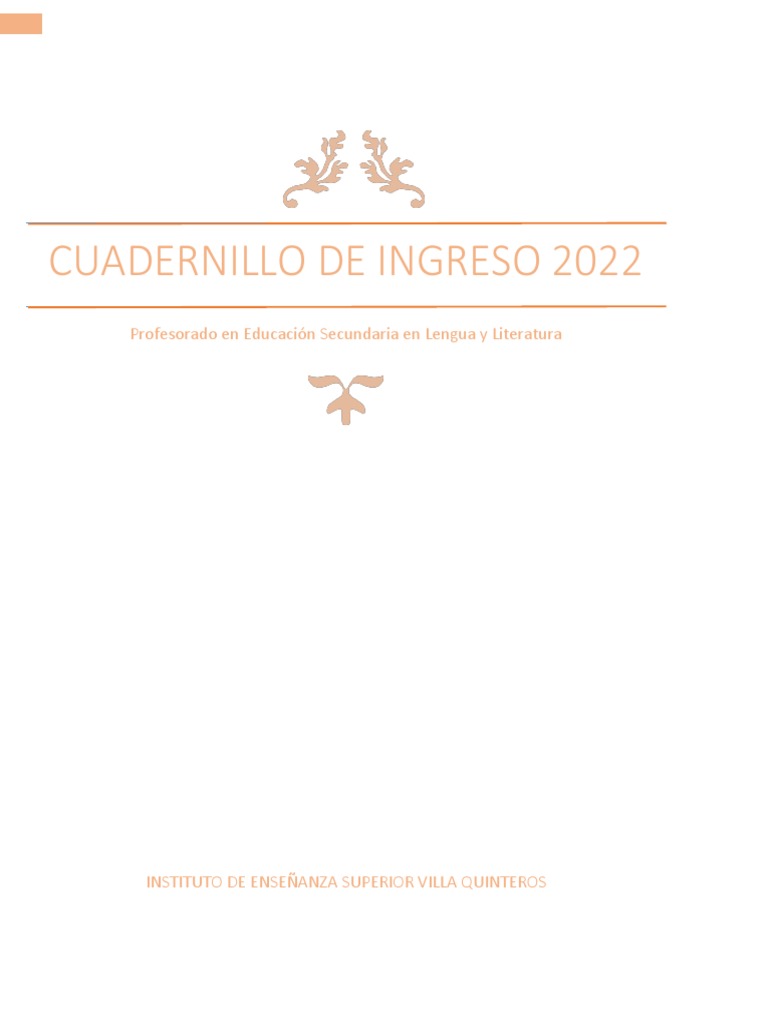 Cuadernillo Ingreso 2022 | PDF