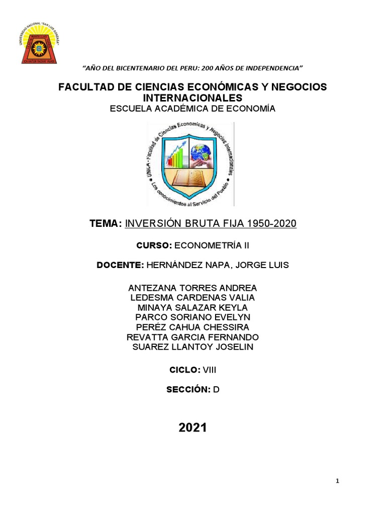 Inversion Bruta Fija 1950-2020 | PDF | Análisis numérico | Matemáticas ...