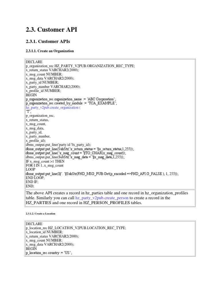 Customer API Example | PDF | Computer Programming | Computing