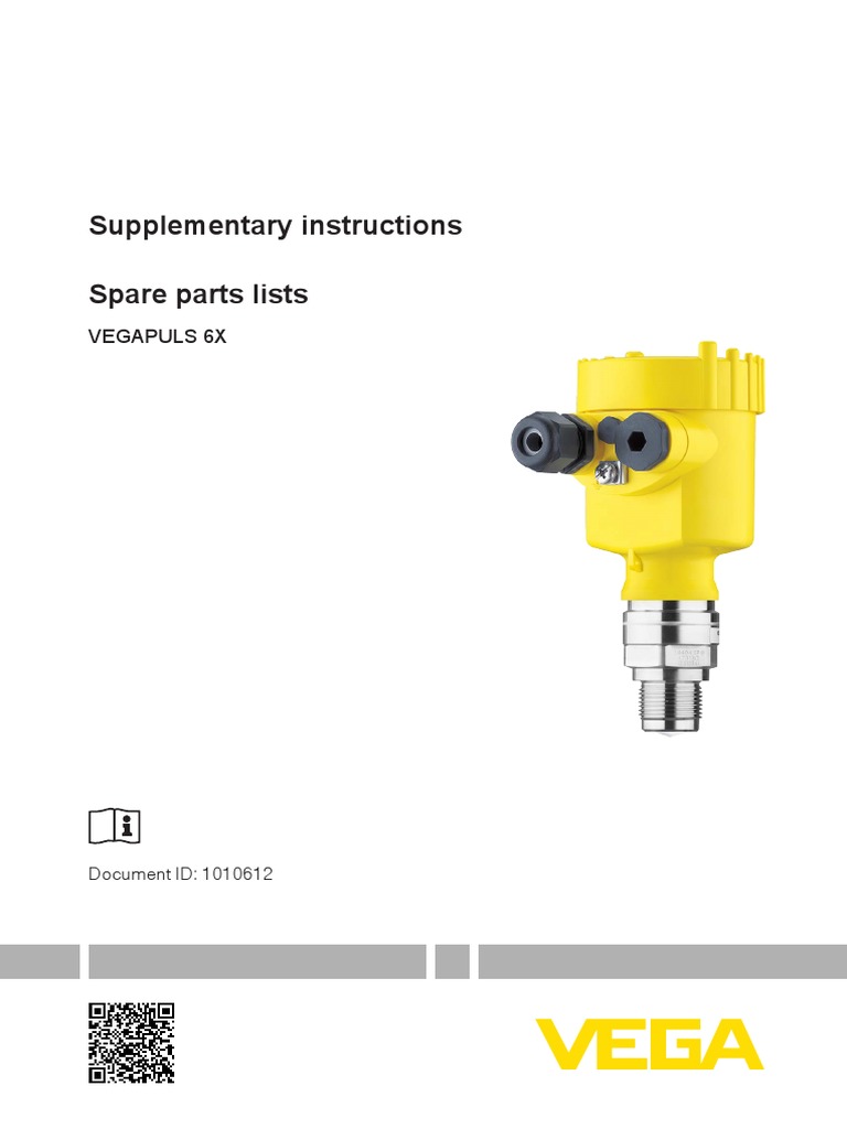 EN Supplementary Instructions Spare Parts Lists VEGAPULS 6X | PDF ...