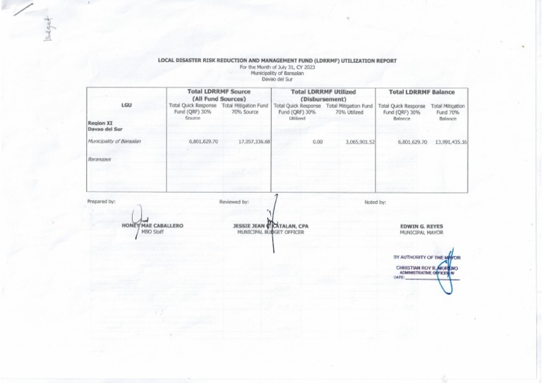 LDRRMF Utilization Report July 31, 2023 | PDF