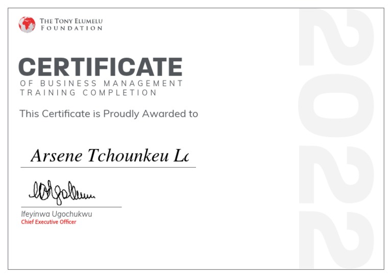 Tef Training Certificate (2542) | PDF