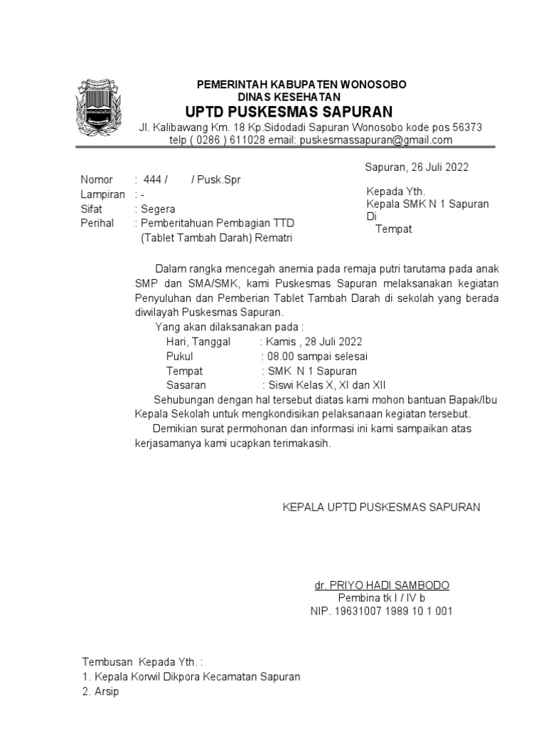 Undangan Sosialisasi Pemberian PMT Lokal | PDF Undangan Sosialisasi Pemberian PMT Lokal | PDF