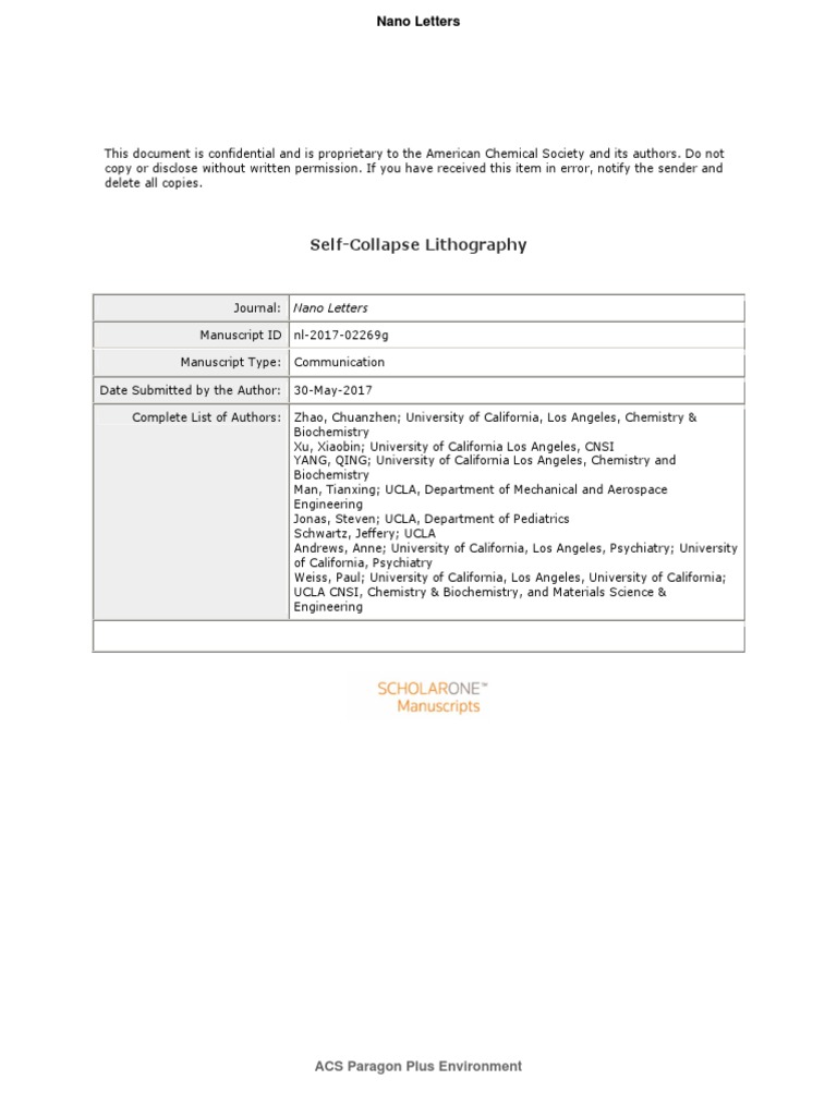 Nano Letter Lithography | PDF