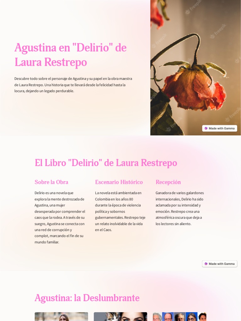 Agustina en Delirio de Laura Restrepo | PDF