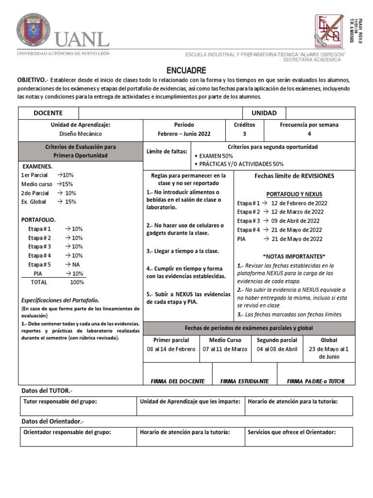 FSA01 - 0 Encuadre - Diseño Mecánico | PDF