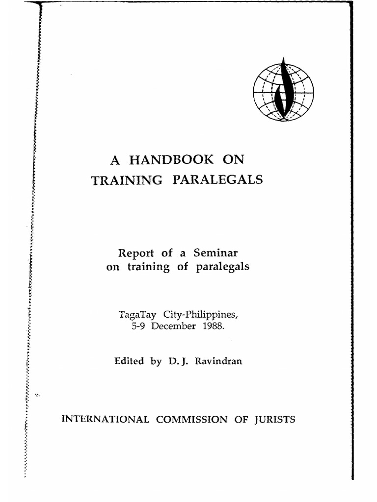 Handbook On Training Paralegals Seminar Report 1988 Eng | PDF