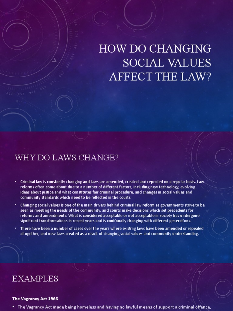 How Do Changing Social Values Affect The Law | PDF