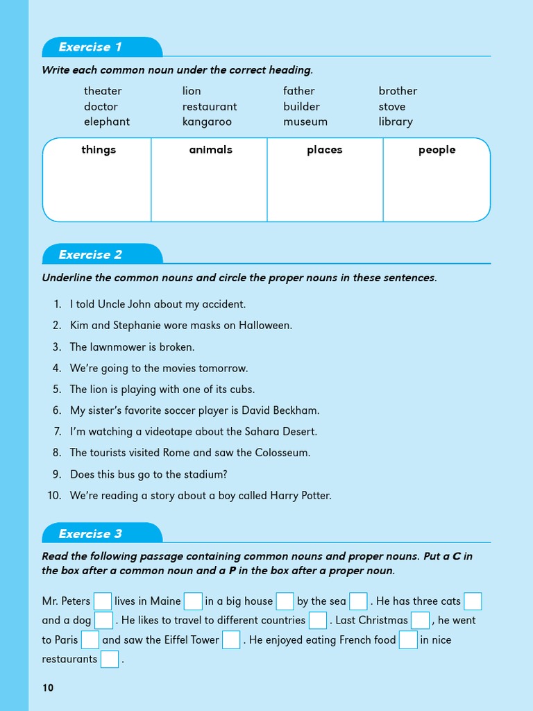 Noun Exercises | PDF | Language Arts & Discipline