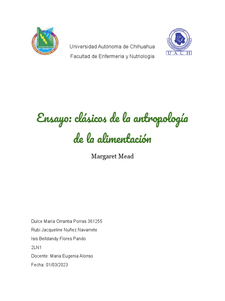 Margaret Mead: Pionera en Antropología Cultural | PDF | Antropología ...