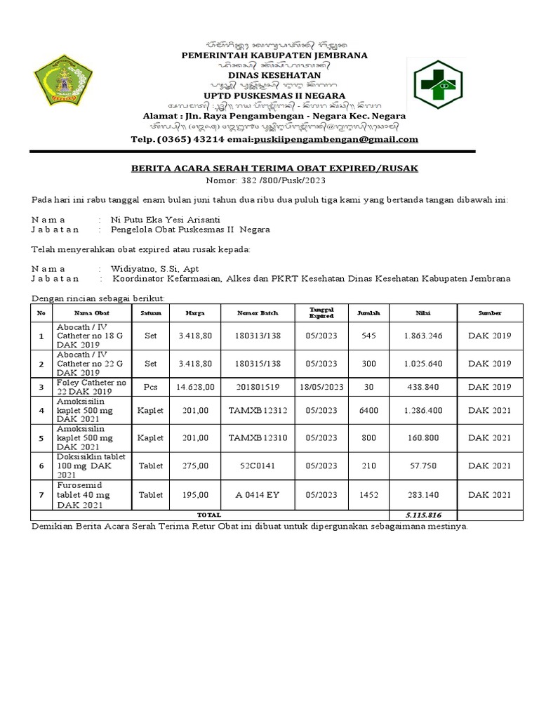 Bukti Penanganan Obat Expired | PDF