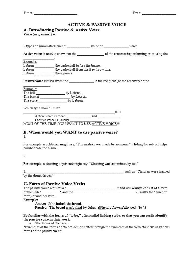 Active Passive Voice Notes | PDF | Linguistic Typology | Language Mechanics