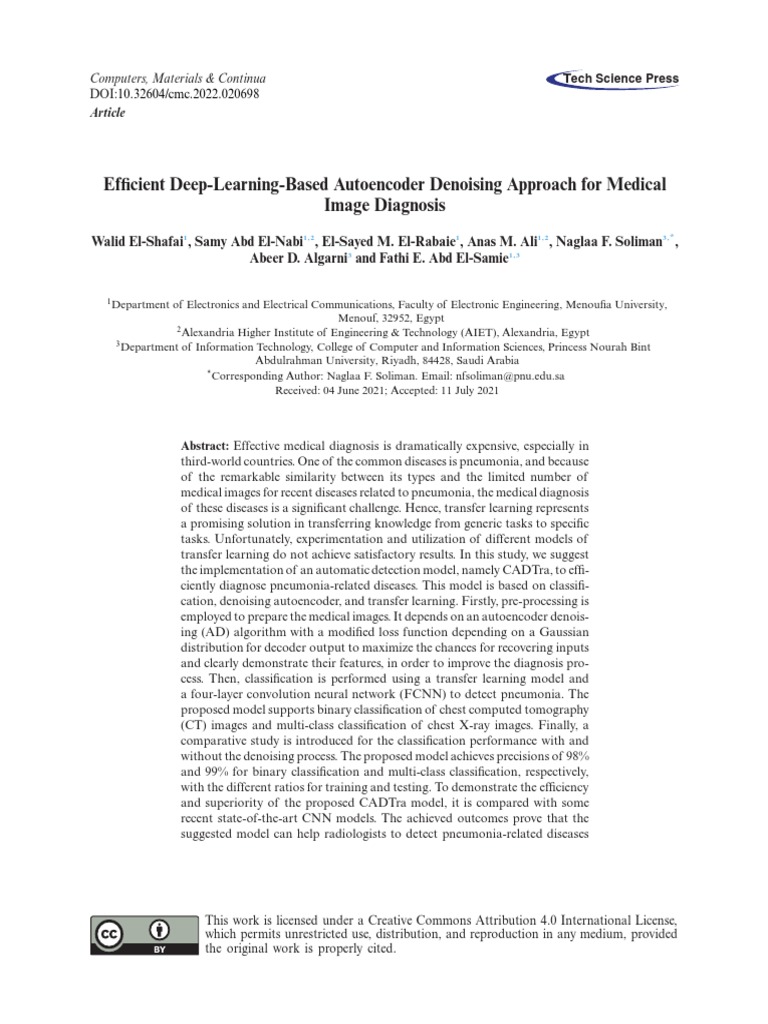 Efficient Deep Learning Based Autoencoder Denoising Approach For