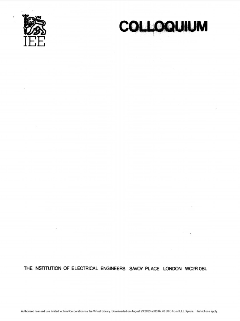 IEE Colloquium on Medical Imaging Image Processing and Analysis Digest ...