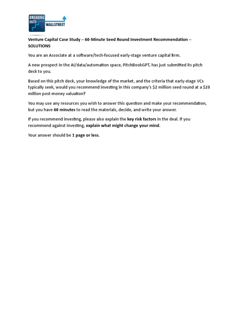 VC Case Study PitchBookGPT Solutions | PDF