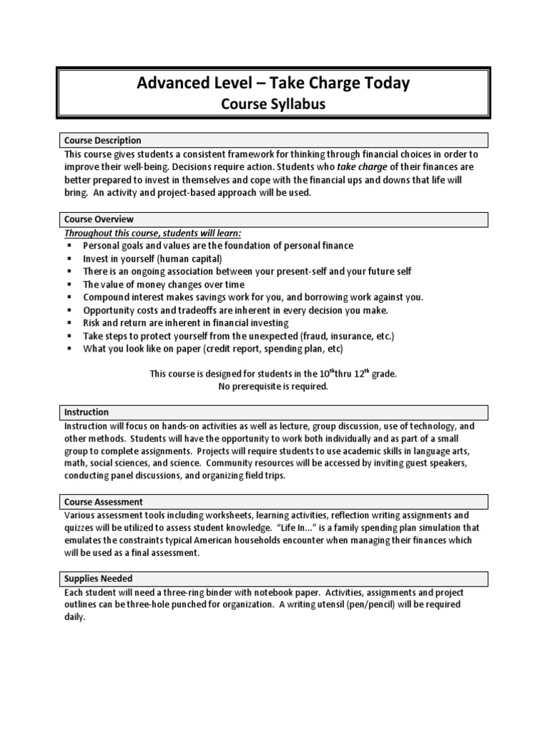 Microsoft Word - Advanced Level Syllabus | PDF | Career & Growth | Business