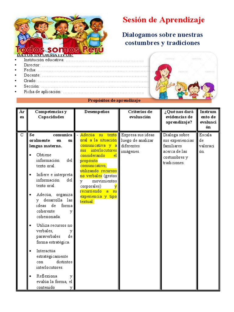 2° SESIÓN DÍA 5 COM DIALOGAMOS SOBRE NUESTRAS COSTUMBRE Y TRADICIONES ...