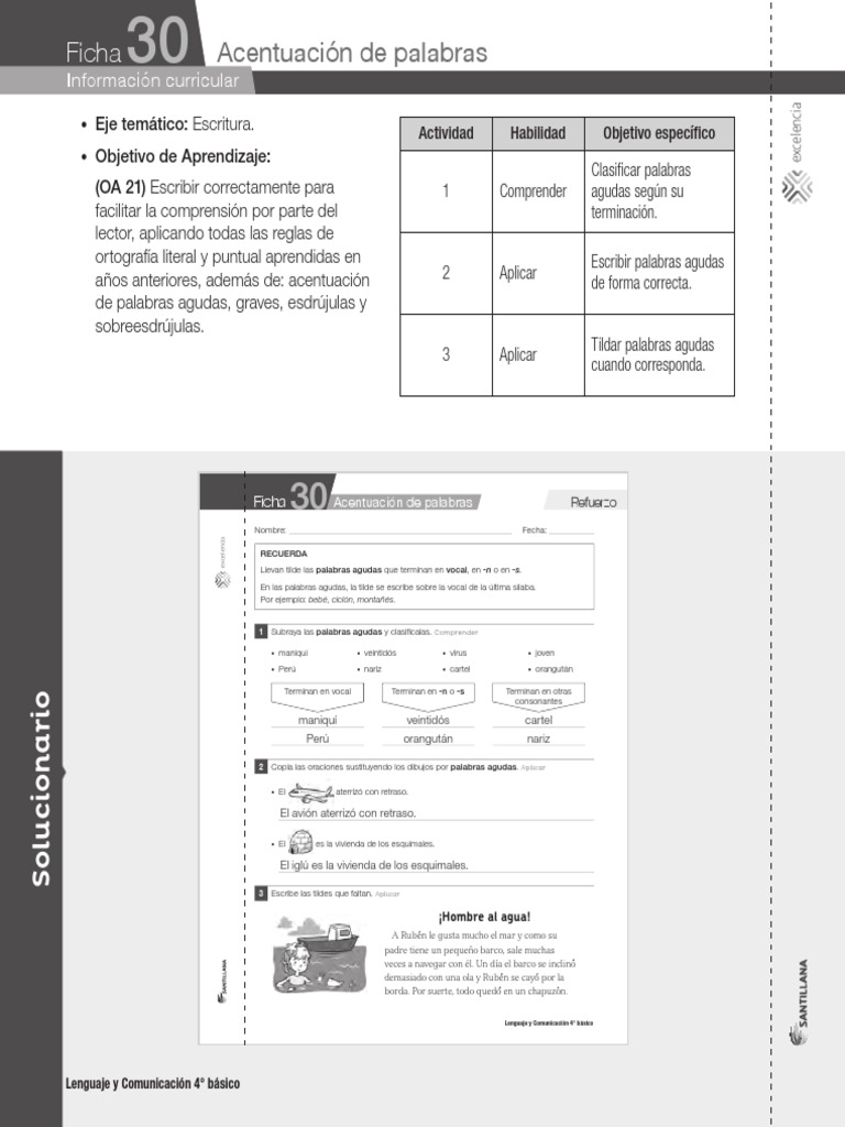 Ficha 30 Solucionario | PDF Ficha 30 Solucionario | PDF