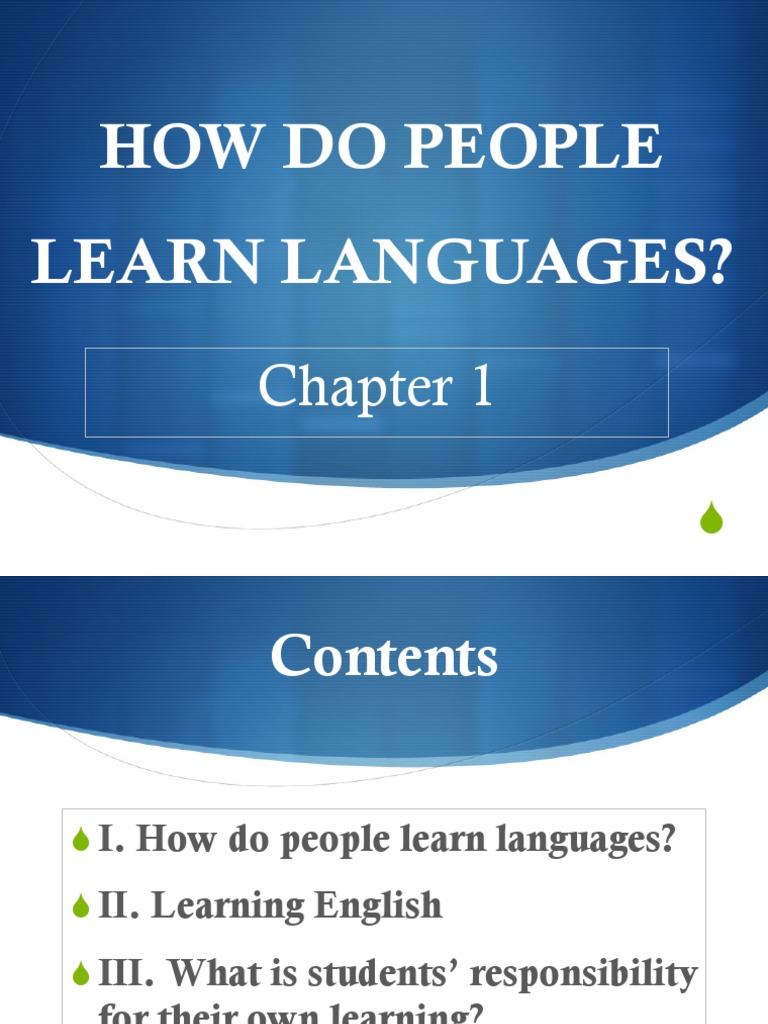 Chapter 1 - How Do People Learn Languages | PDF
