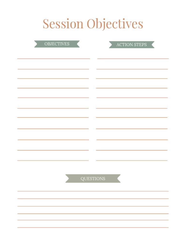 Session Objectives Worksheet | PDF