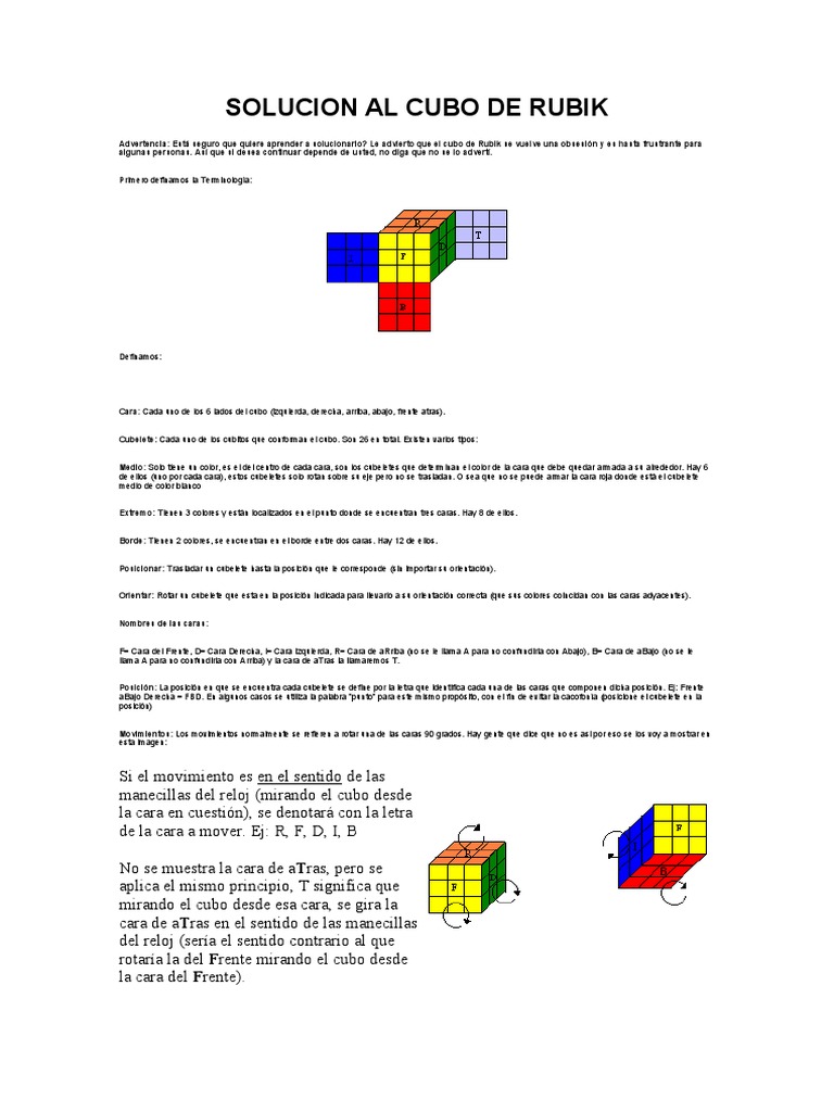 Cómo resolver el cubo Rubik 3x3 | PDF | Reloj