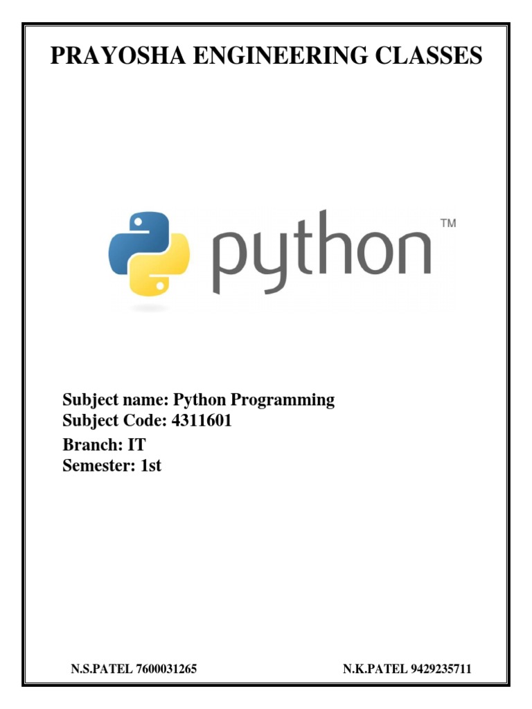 Python LAB Solution PRAYOSHA GTU | PDF | Installation (Computer Programs) | Python (Programming ...
