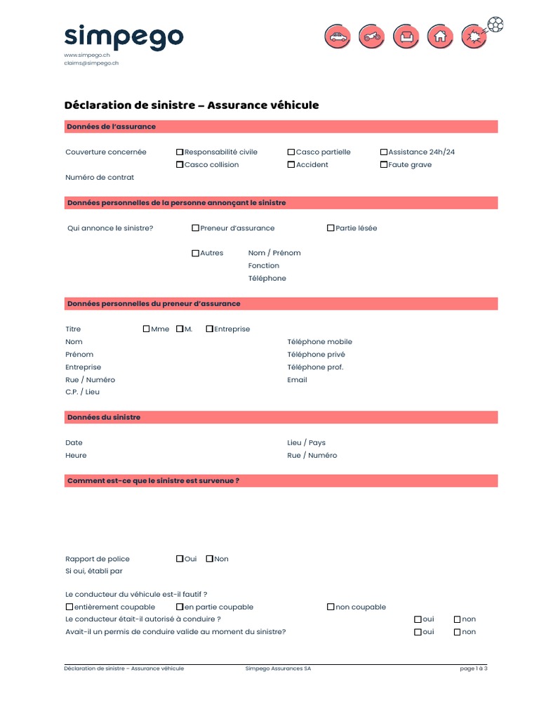 Declaration de Sinistre | PDF