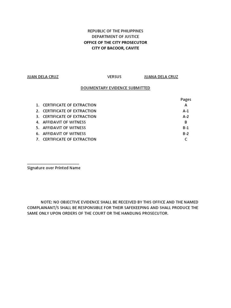 Prosecutor Documentary Evidence Submitted | PDF