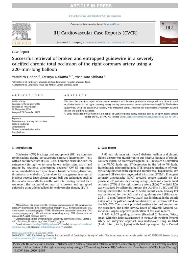 Honda 2020 | PDF | Percutaneous Coronary Intervention | Interventional ...