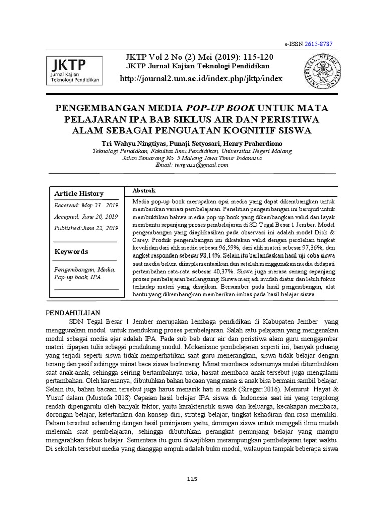 Pengembangan Media Pop Up Book Untuk Mat Eb626edf | PDF