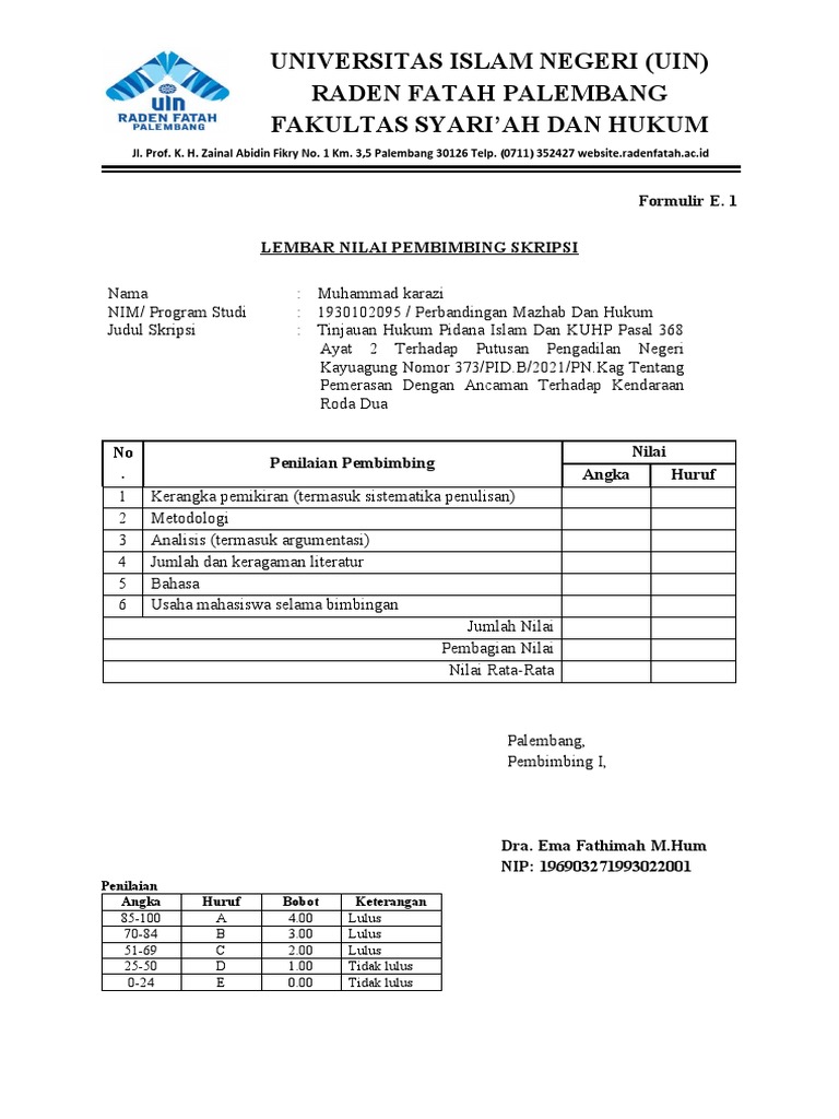 FORM E1 E2 E3 Muhammad Karazi | PDF