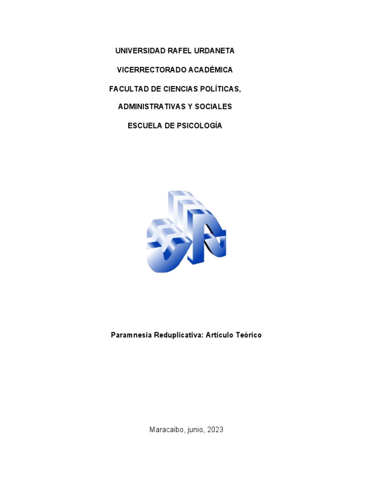 Paramnesia Reduplicativa. Artículo Teórico | PDF | Esquizofrenia | Cerebro