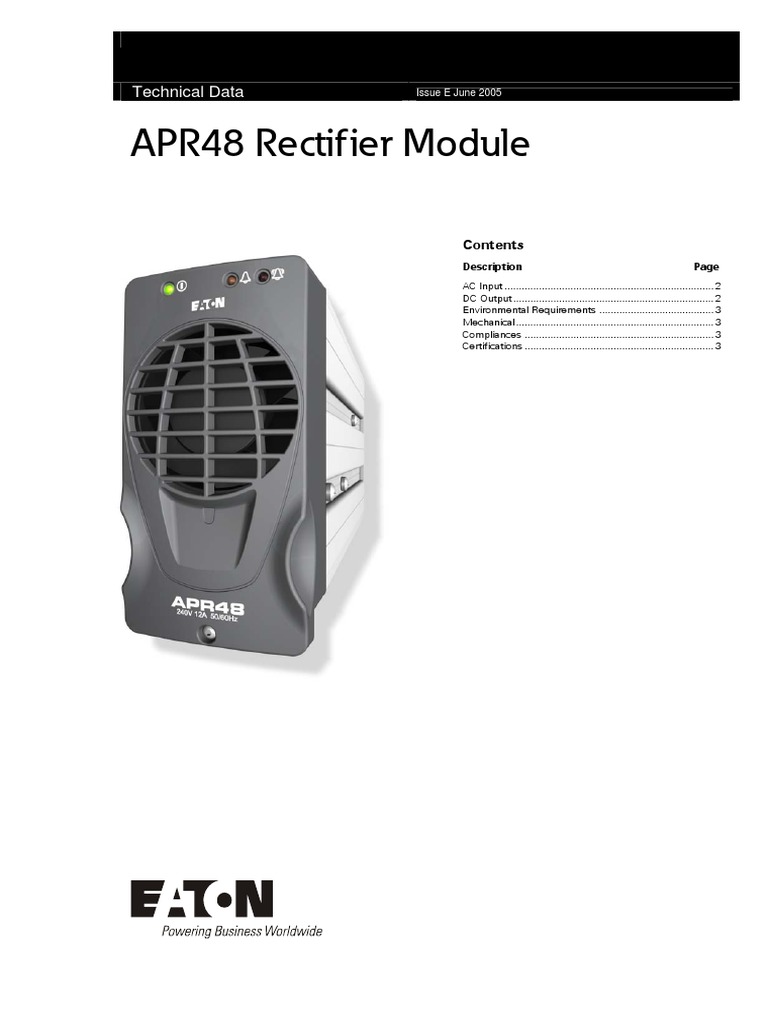 Eaton Apr48 Rectifier Datasheet en | PDF