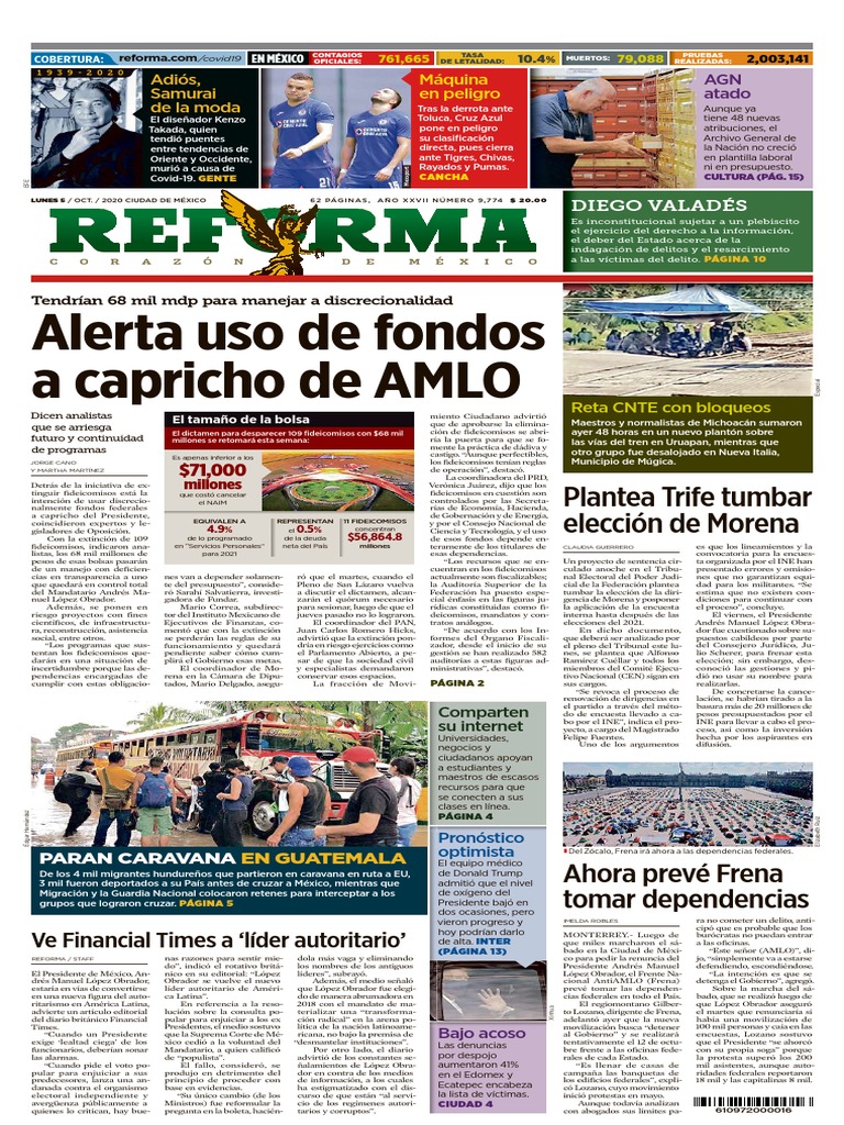 El Reforma 05-10-20 | PDF