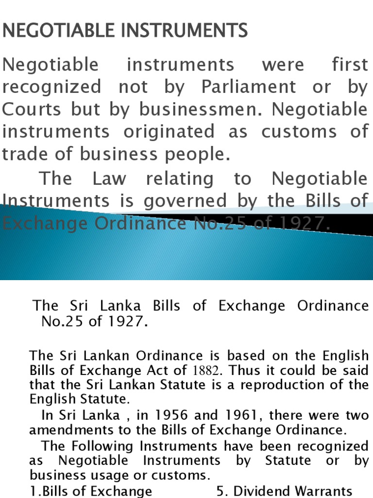 Negotiable Instruments-1 | PDF | Law