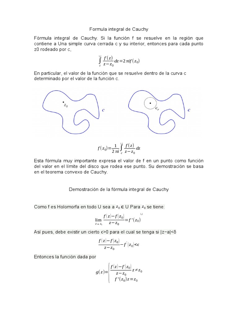 Formula Integral de Cauchy | PDF | Integral | Cálculo