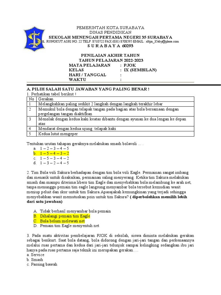 SOAL PAT 2022-2023. Edited | PDF