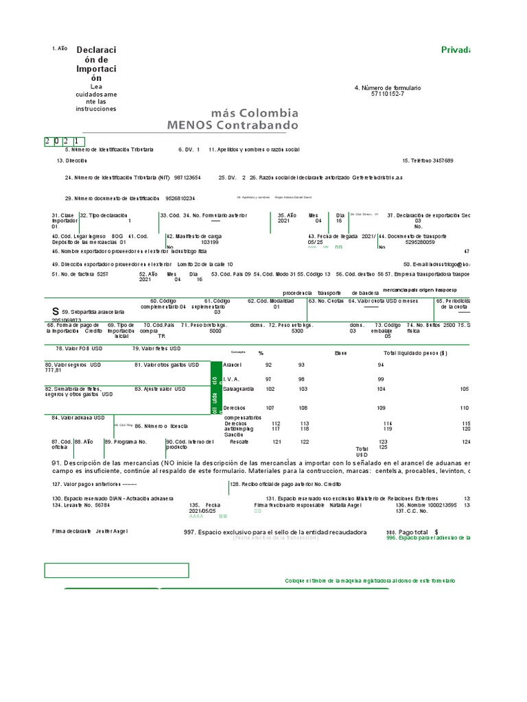 Formulario - 500 EXCEL | Descargar gratis PDF | aduana | Arancel