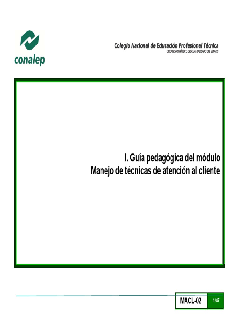 Tr Macl 02 G Manejo De Técnicas De Atención Al Cliente Pdf