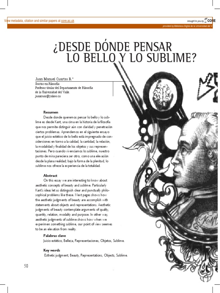 Kant: Belleza y Sublime en Filosofía | PDF | Immanuel Kant | Belleza