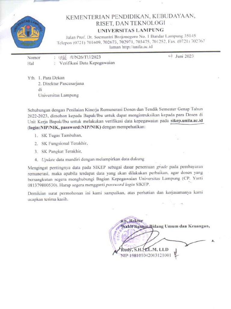 Verifikasi Data Kepegawaian | PDF