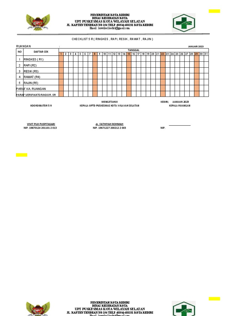 Checklist Ruang | PDF
