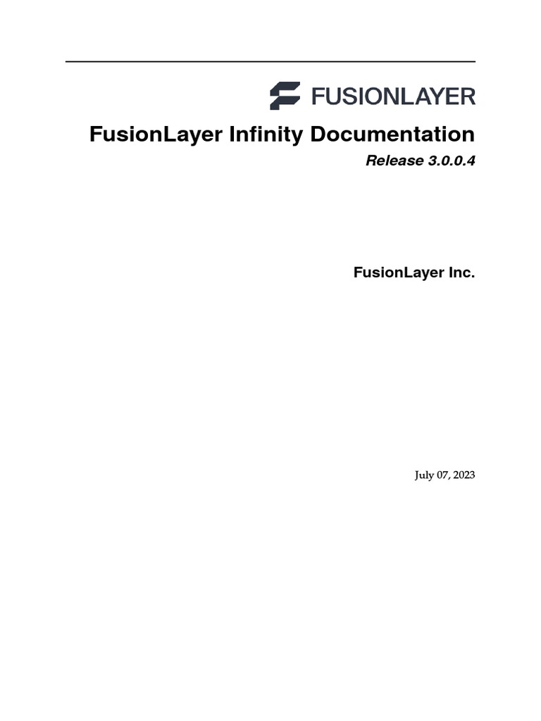 FusionLayer Infinity Reference Manual - Rocky | PDF