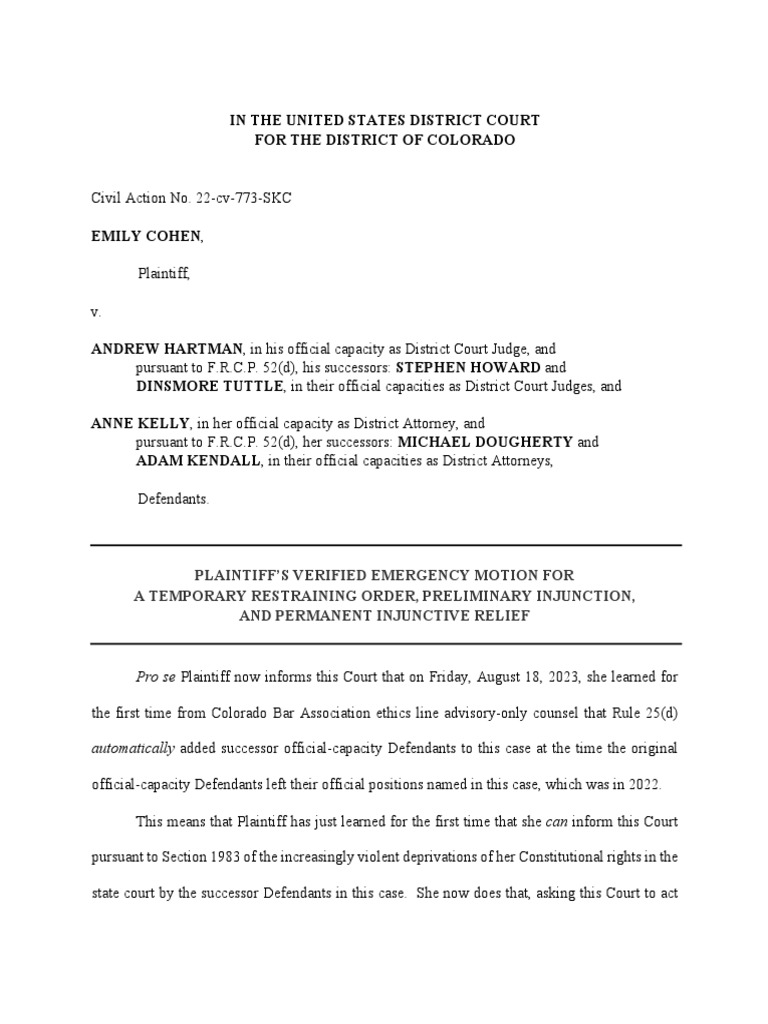 Emergency Motion For Injunction | PDF