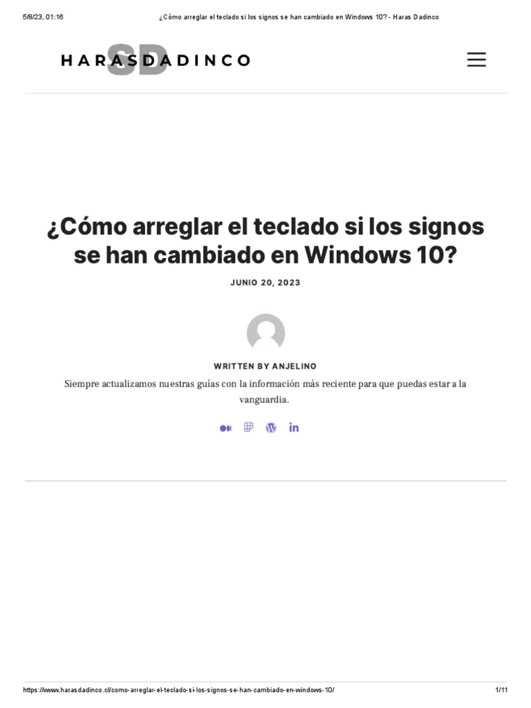 ¿Cómo Arreglar El Teclado Si Los Signos Se Han Cambiado en Windows 10 ...