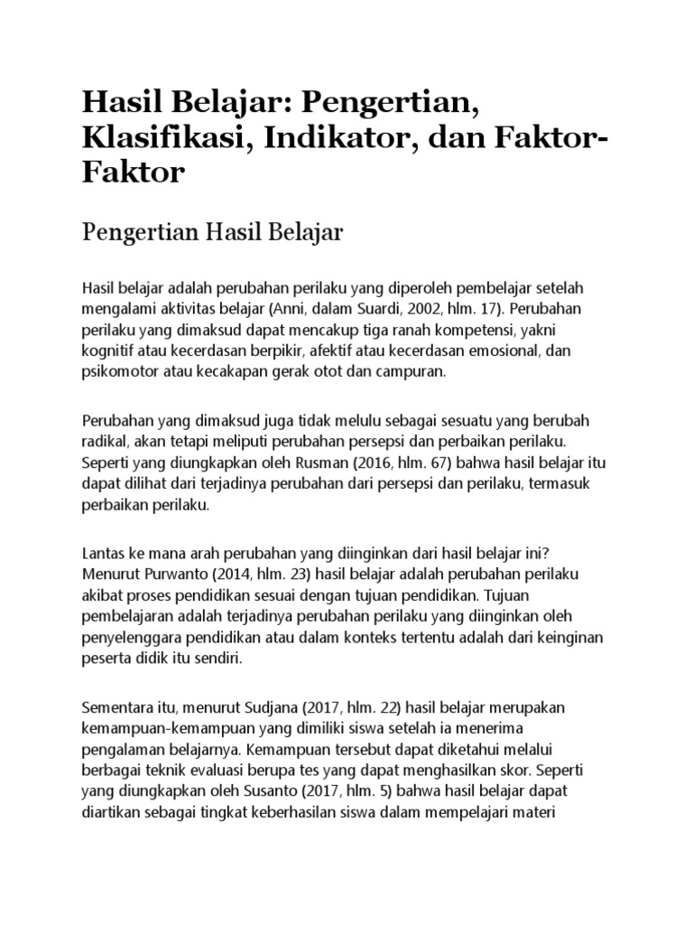 Hasil Belajar | PDF | Karier & Perkembangan