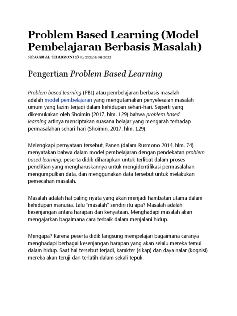 Problem Based Learning PDF