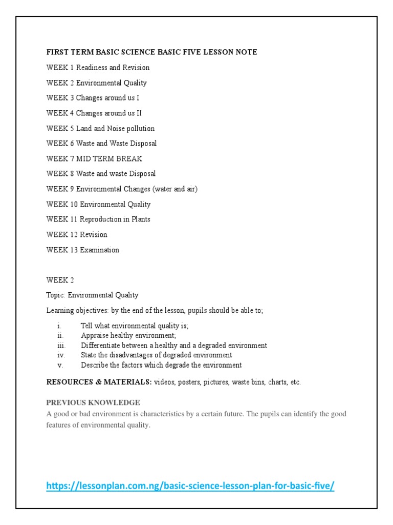 Basic Science Basic Five Lesson Plan | PDF | Flowers | Pollination