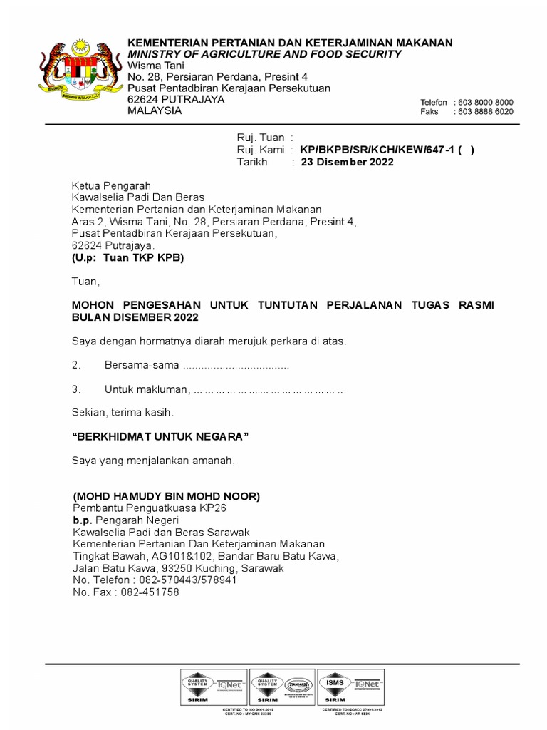 CONTOH HEAD LETTER 2023 (1) | PDF