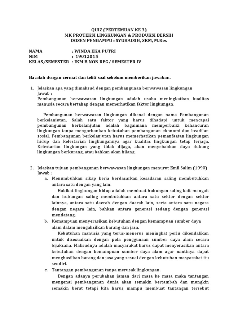Winda Eka Putri 19012015 Quiz Pert 3 | PDF